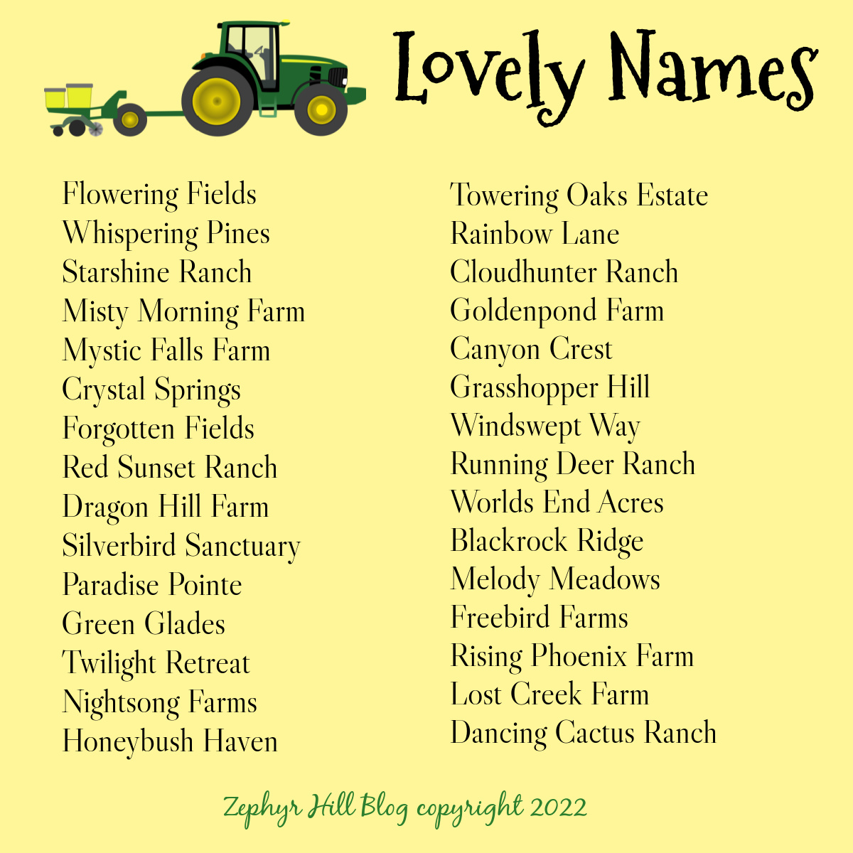 How to Name Your Farm or Ranch